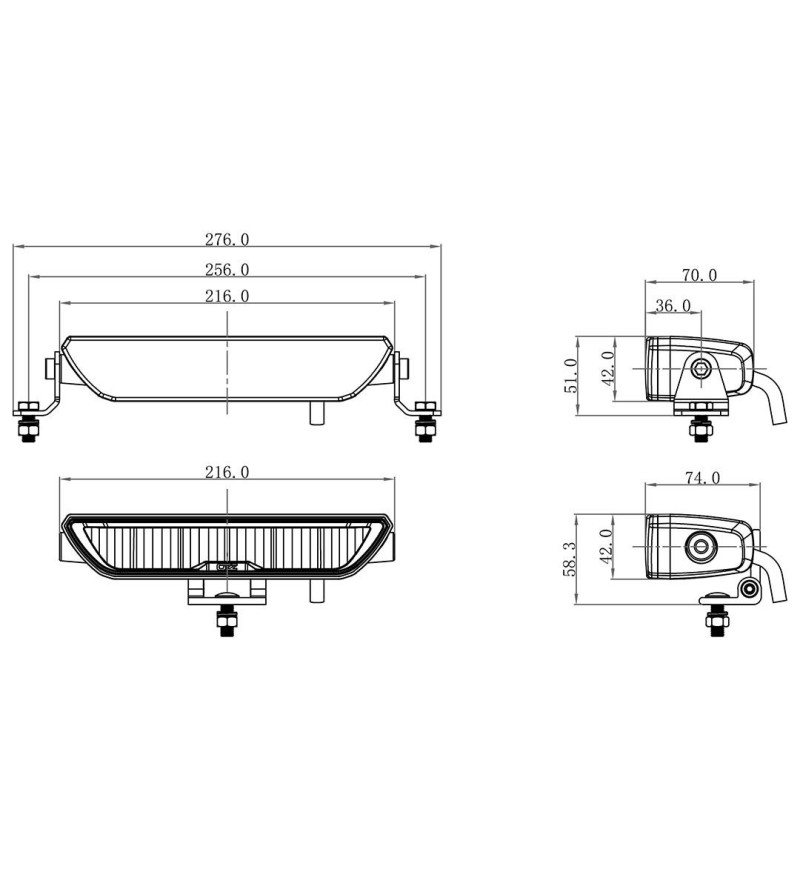 LED-ramp - OZZ - XB1 P9 - 9'' - Positionsljus Vit - Driving