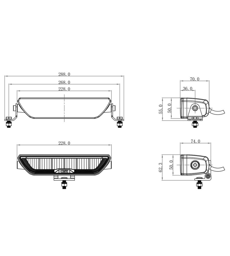 LED Light bar - OZZ - XB1 P9 - 9'' - Position light...
