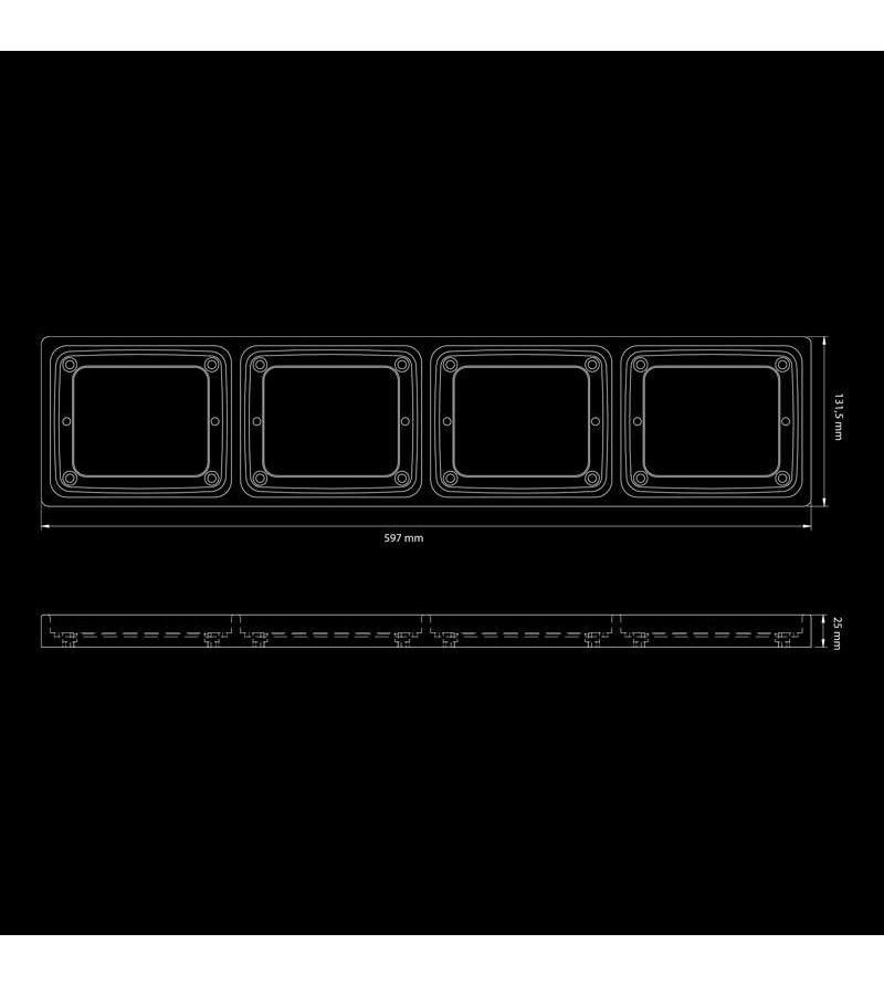 Mounting - Strands - IZE Rear Light Frame 4x - Square - 60cm