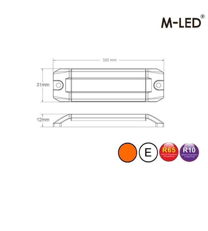 Warning light - M-Led - Dynamic - 4" - 10.2cm - Smoke