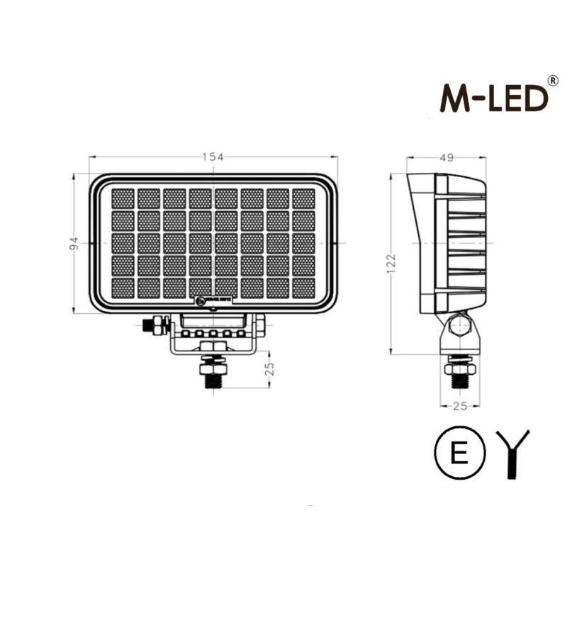Work light - M-Led - 6.1" - 15.4cm - Work / Scene