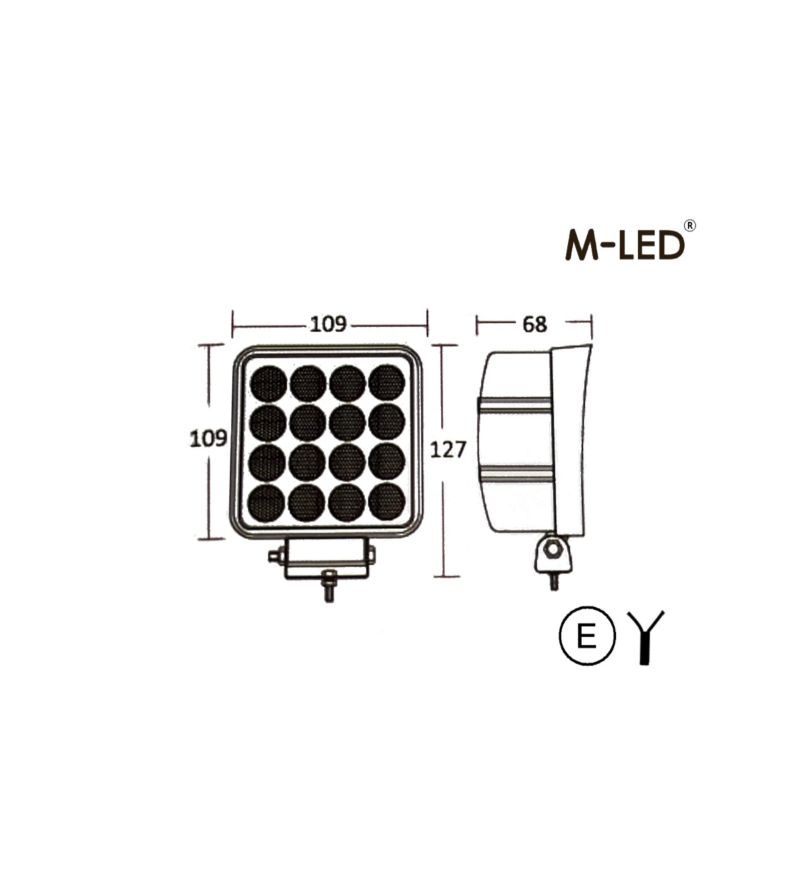 Werklamp - M-Led - 4.3" - 10.9cm - Dark Look - Work / Scene