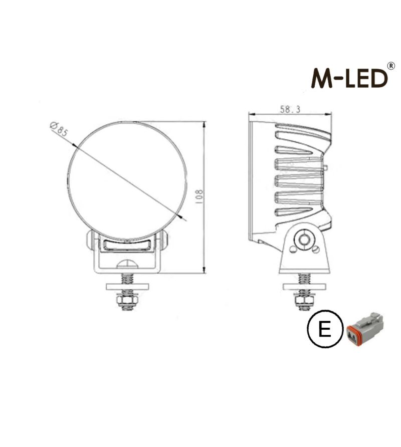 Work light - M-Led - 3.3" - 8.5cm - Work / Scene