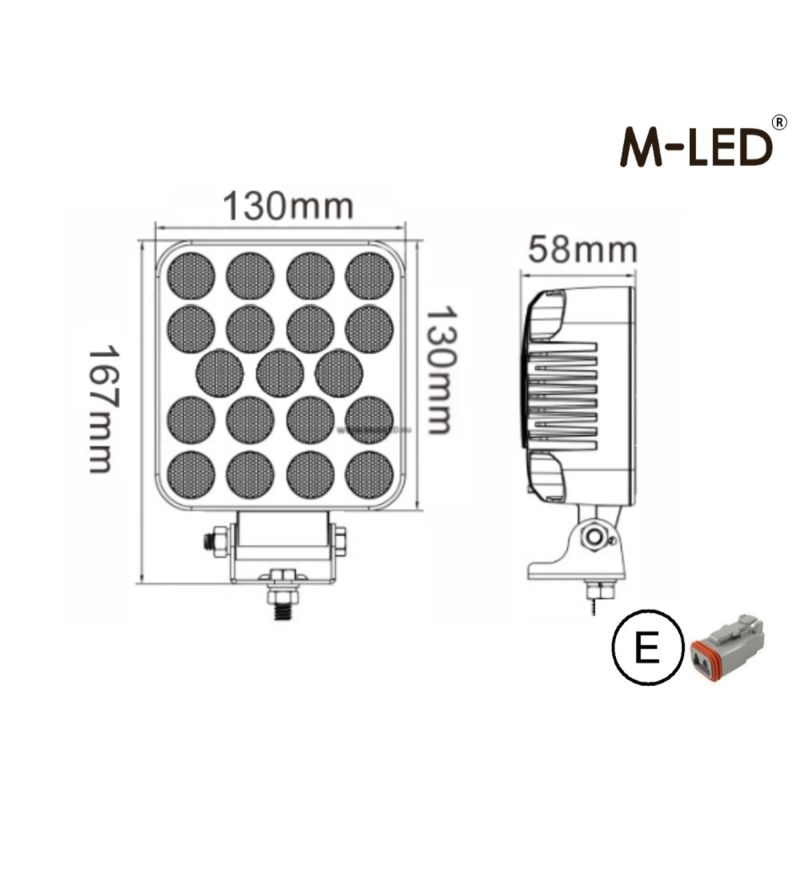 Work light - M-Led - 5.1" - 13cm - Work / Scene