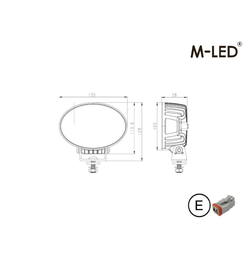 Work light - M-Led - Combi - 6.1" - 15.5cm - Driving Spot...