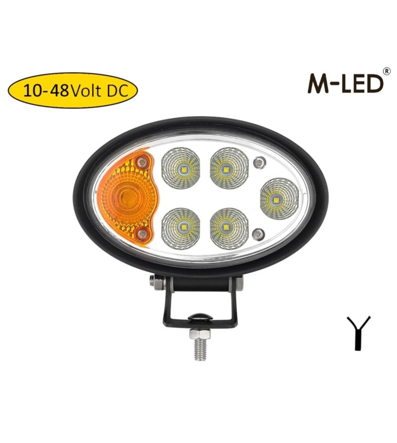 Work light - M-Led - 5.5" - 14cm - Left - White/Amber