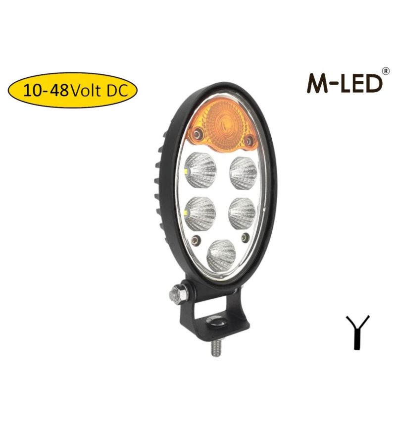 Work light - M-Led - 3.5" - 9cm - Top - White/Amber - Work...