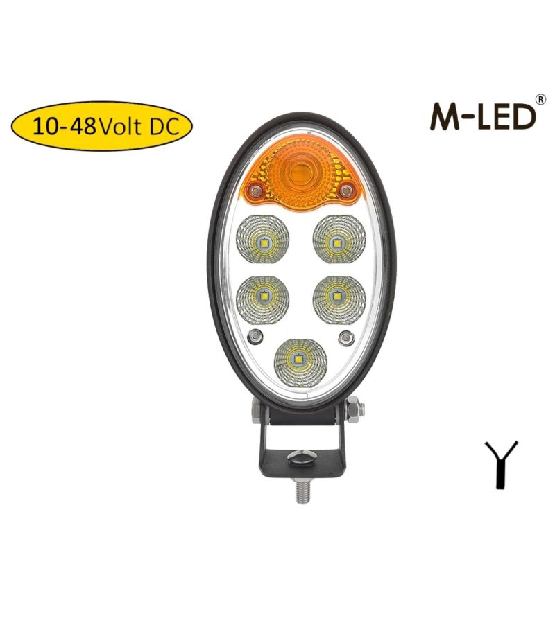 Work light - M-Led - 3.5" - 9cm - Top - White/Amber - Work...