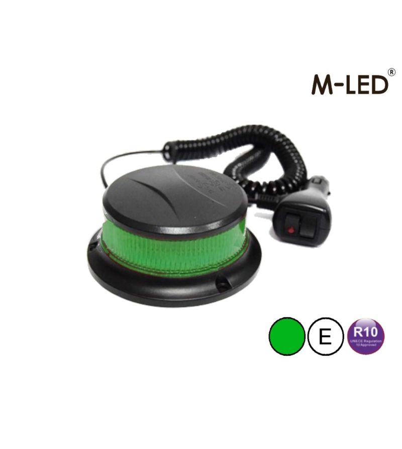 Varningsljus - M-Led - Magnetisk - 4.4" - 11.2cm - Grön