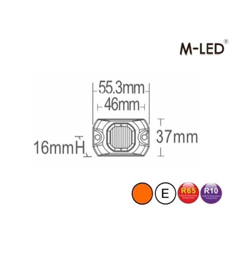 Warning light - M-Led - HideAway - 2.2" - 5.5cm - Clear