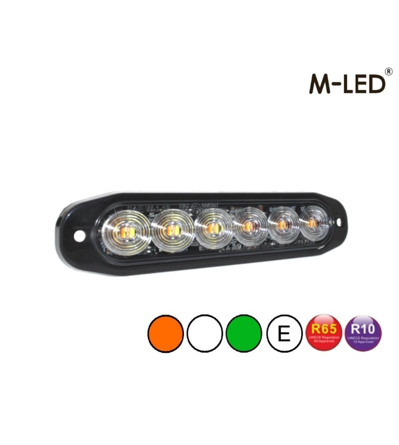 Warning light - M-Led - 4.6" - 11.8cm - Clear - Tricolor