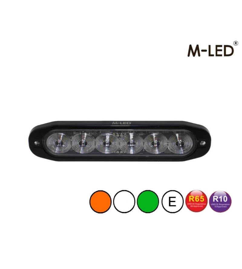 Warning light - M-Led - 4.6" - 11.8cm - Clear - Tricolor