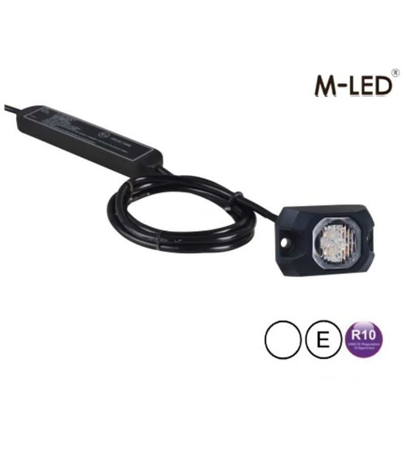 Warning light - M-Led - HideAway - 2.2" - 5.5cm - Clear