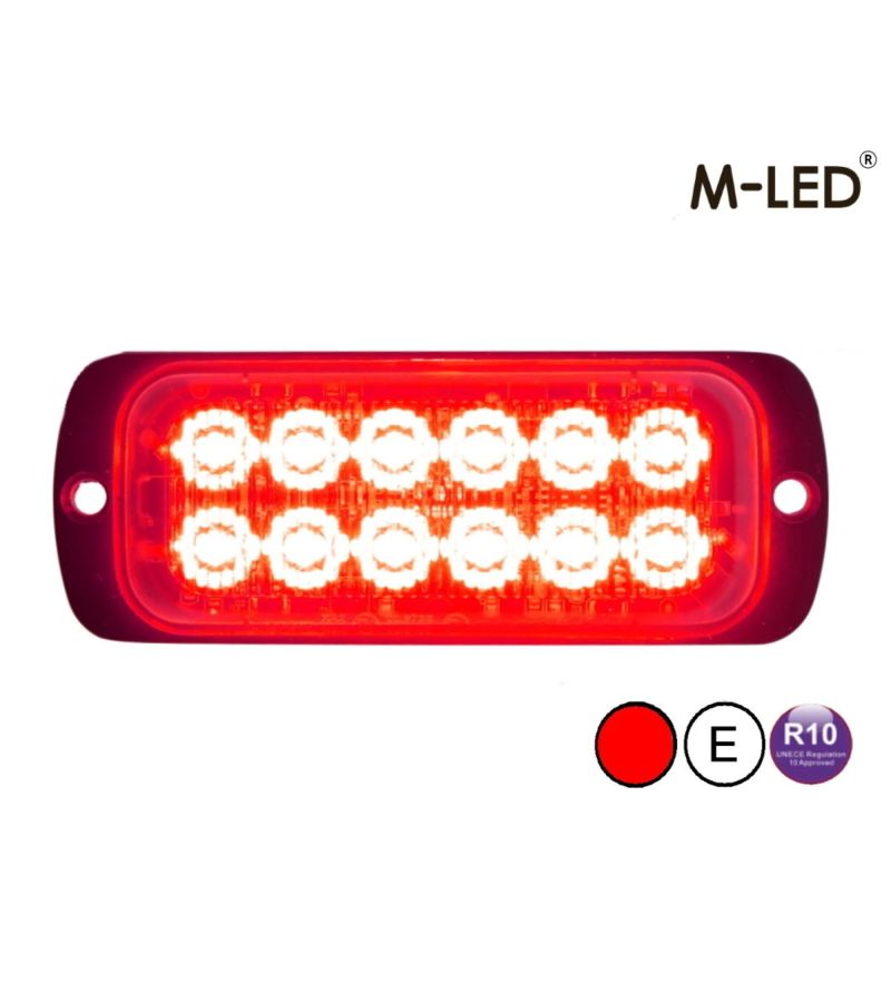 Warning light - M-Led - 4.5" - 11.4cm - Clear - 22 flash...