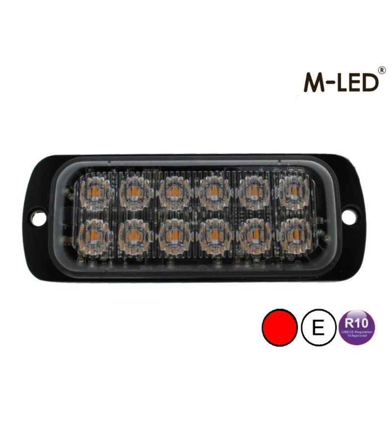 Warning light - M-Led - 4.5" - 11.4cm - Clear - 22 flash...