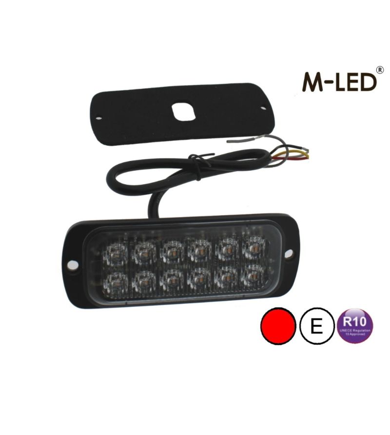Warning light - M-Led - 4.5" - 11.4cm - Clear - 22 flash...