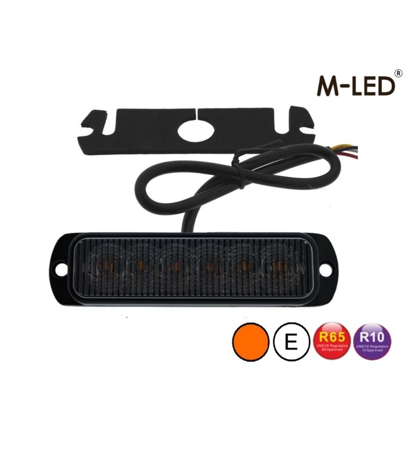 Warning light - M-Led - 4.4" - 11.3cm - Smoke - Dark Look...