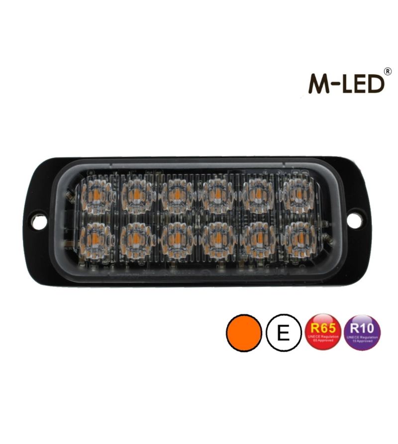 Warning light - M-Led - 4.5" - 11.4cm - Clear - 22 flash...