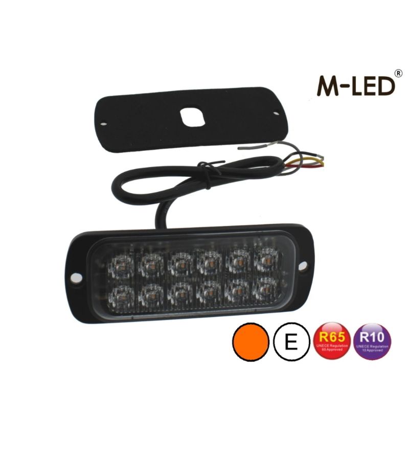 Warning light - M-Led - 4.5" - 11.4cm - Clear - 22 flash...