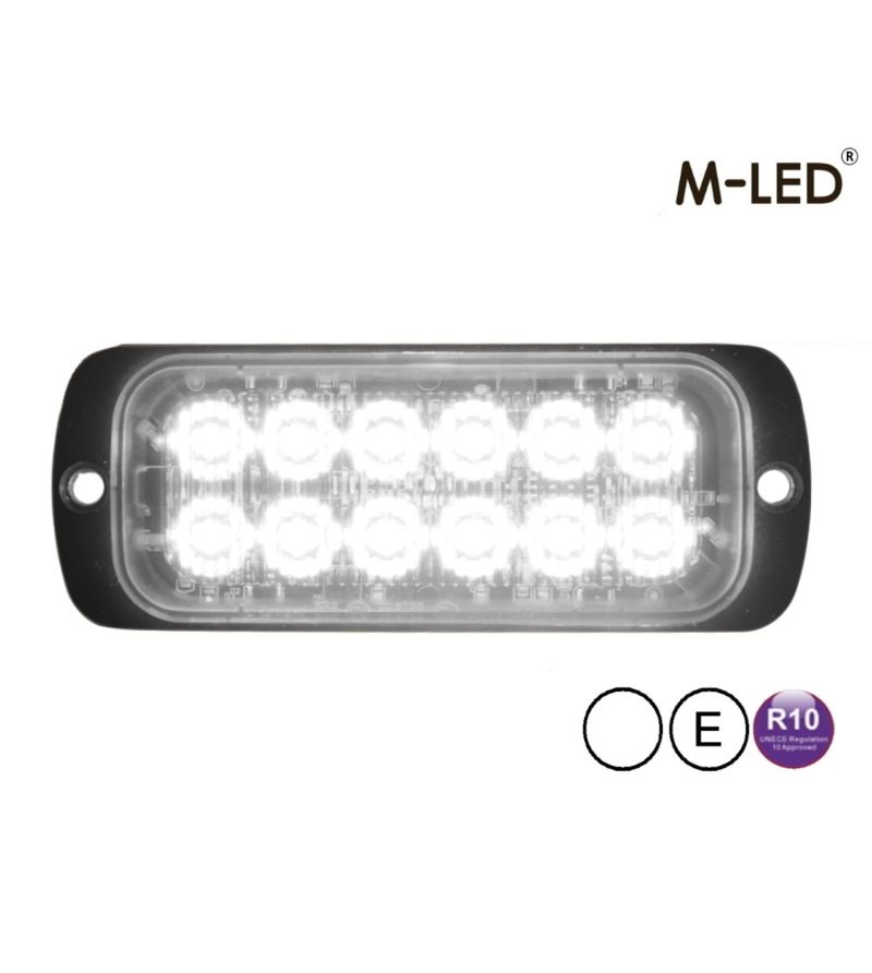 Warning light - M-Led - 4.5" - 11.4cm - Clear - 22 flash...