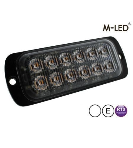 Warning light - M-Led - 4.5" - 11.4cm - Clear - 22 flash...