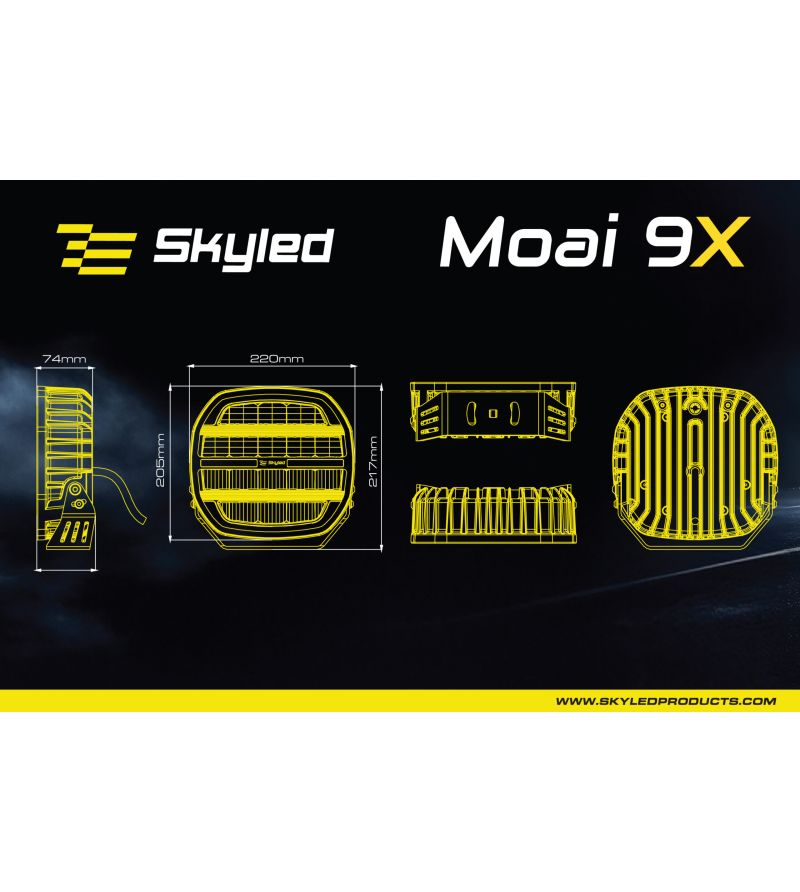 Driving light - Skyled - Maoi 9X - 8.7" - 22cm - Smoke