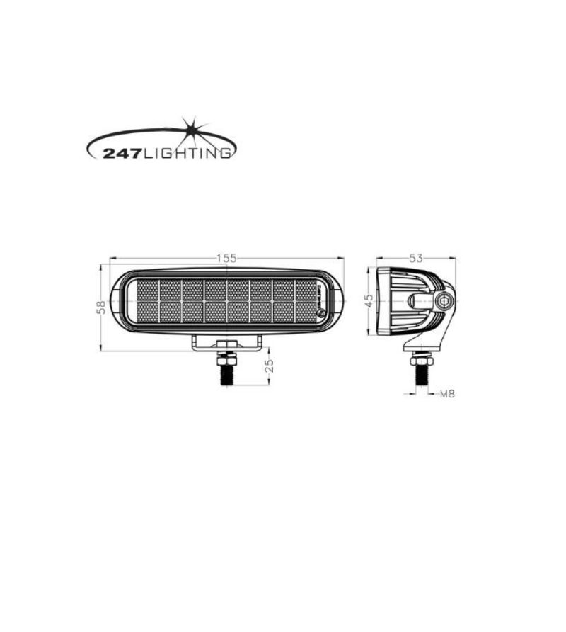 Work light - 247 Lighting - Agritek Rectangular - 6.1"