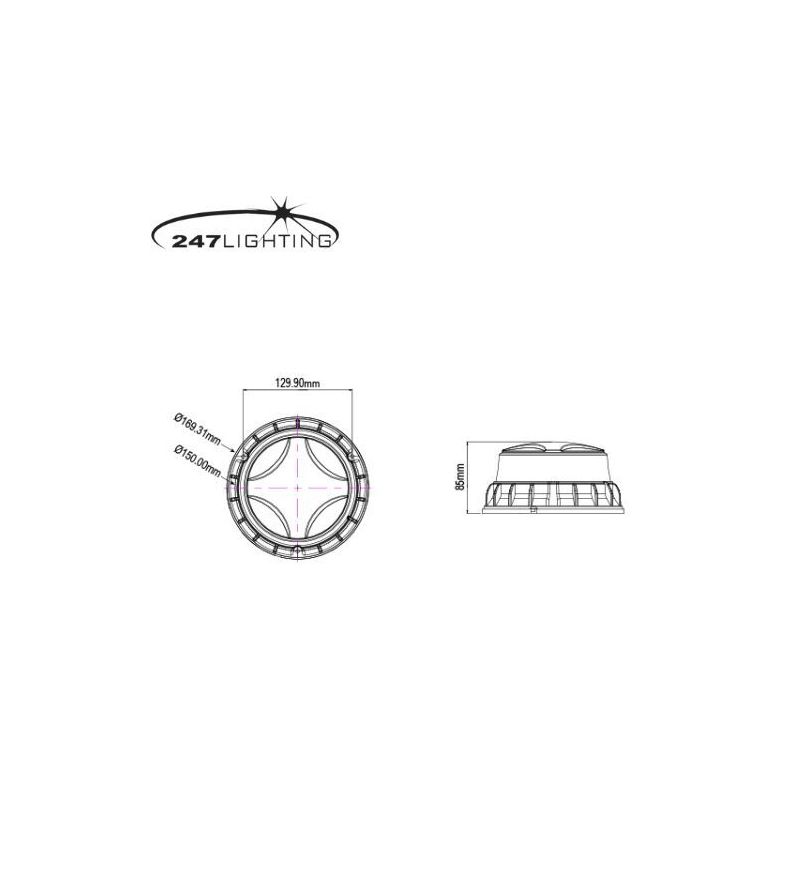 Zwaailamp - 247 Lighting - Sigma - Magnetisch - 6.7"