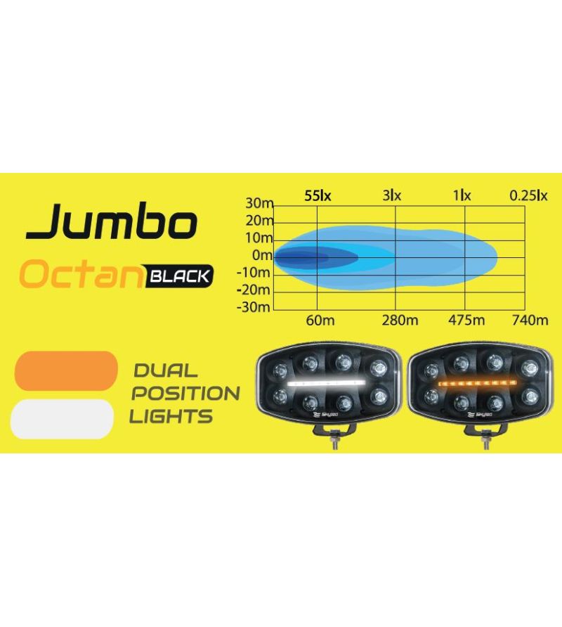Driving light - Skyled - Jumbo Octan - Black - 9.6"